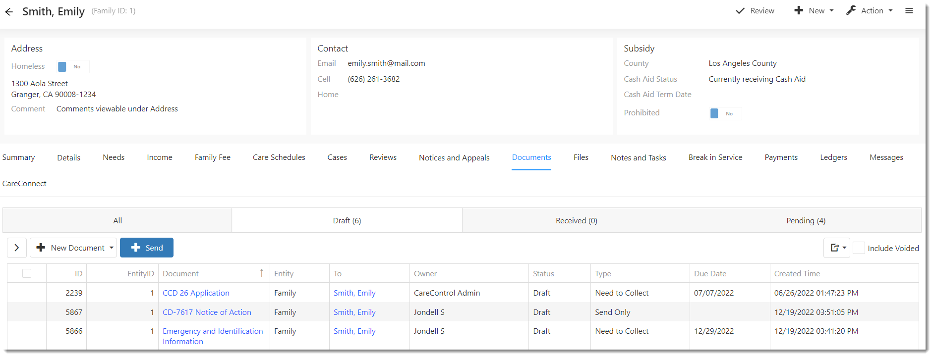 CareControl4: Requesting Family's Documents – MCT Technology, Inc.