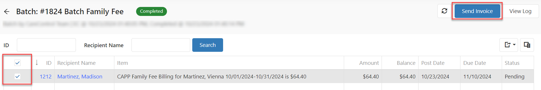 CareControl 4: Batch Family Fee Billing – MCT Technology, Inc.