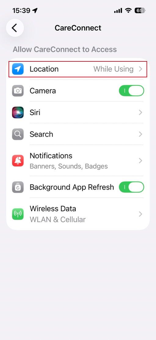 How to grant location access to CareConnect app? – MCT Technology, Inc.