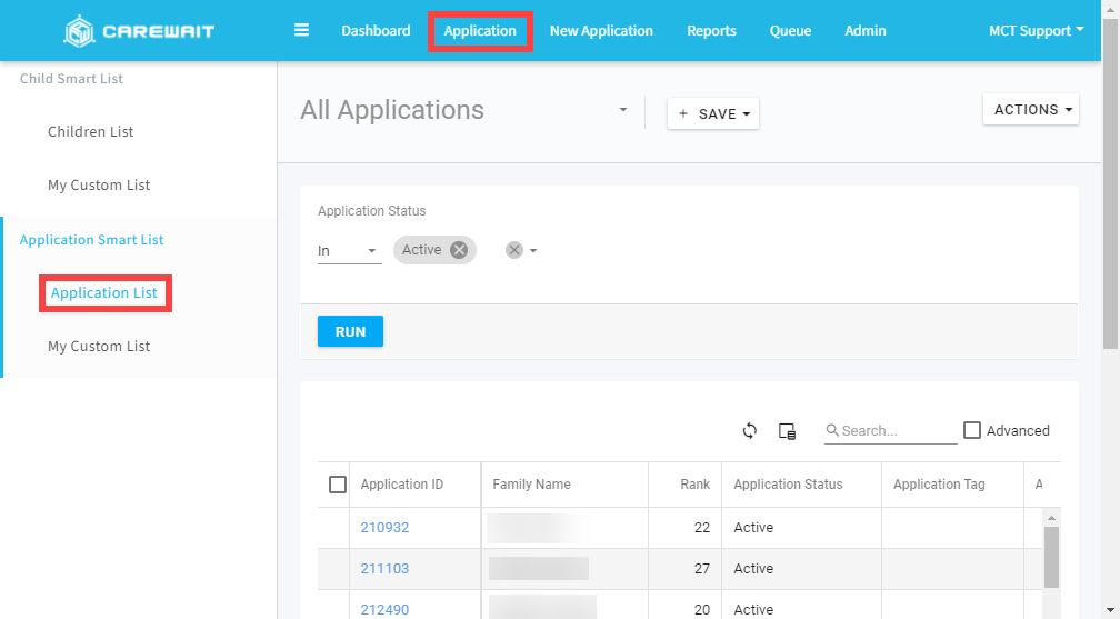 CareWait - Retrieving an Application – MCT Technology, Inc.